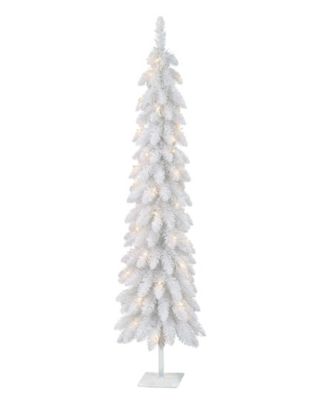 Puleo 4' Pre-Lit Artificial Alpine Pencil Tree - Macy's