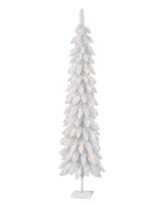 Puleo 4' Pre-Lit Artificial Alpine Pencil Tree - Macy's