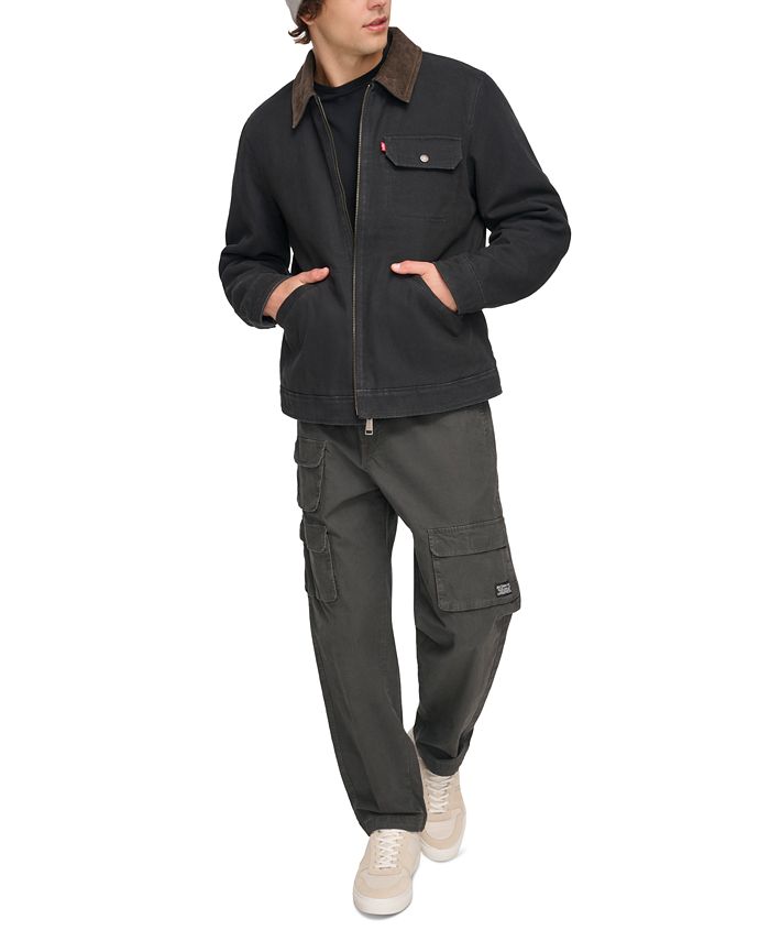 Levi's Plaid-Lined Canvas Utility Jacket - Macy's