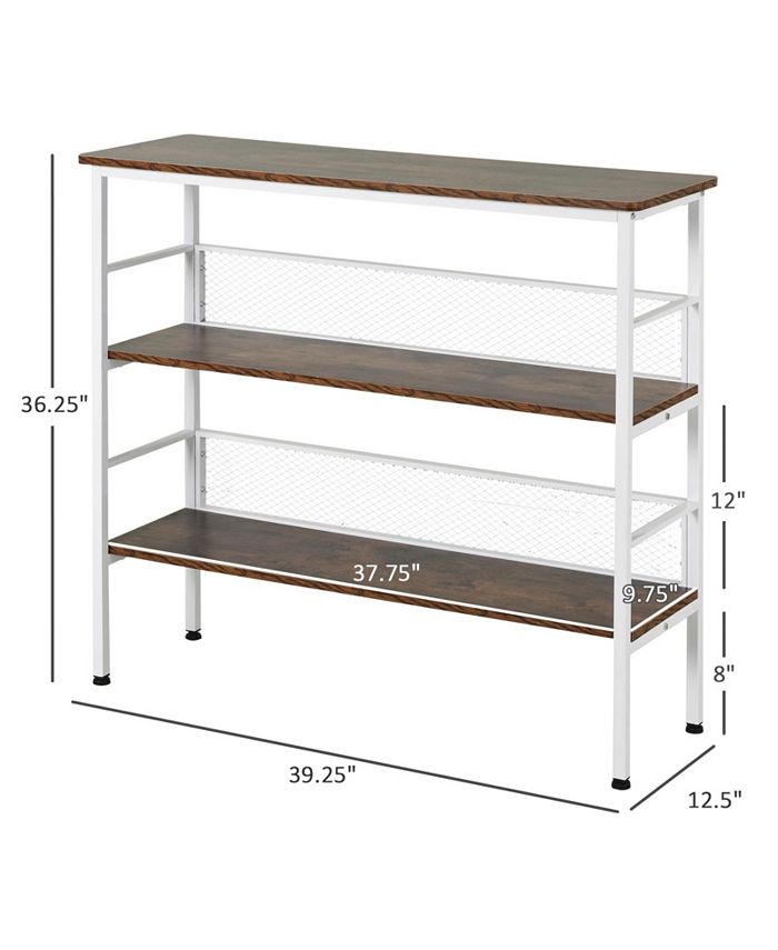 HOMCOM Three-Tier Storage Rack Foot Adjusted Multi-functional Space ...