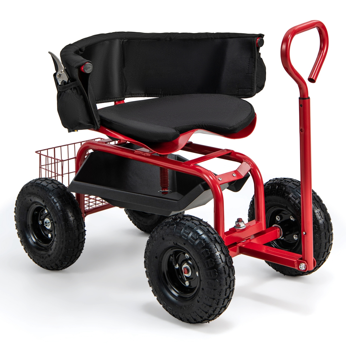 Click here for Costway Rolling Garden Cart Height Adjustable Scoo... prices