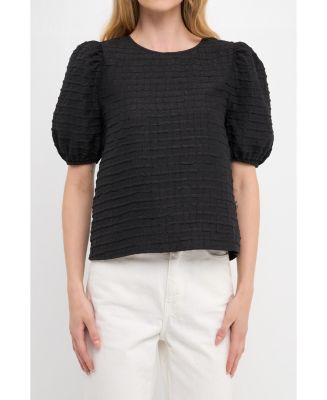 English Factory Women's Textured Back Scrunchie Top - Macy's