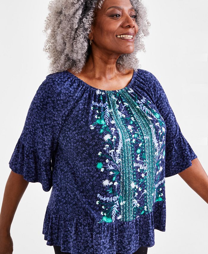Style And Co Plus Size Printed Top Created For Macys Macys