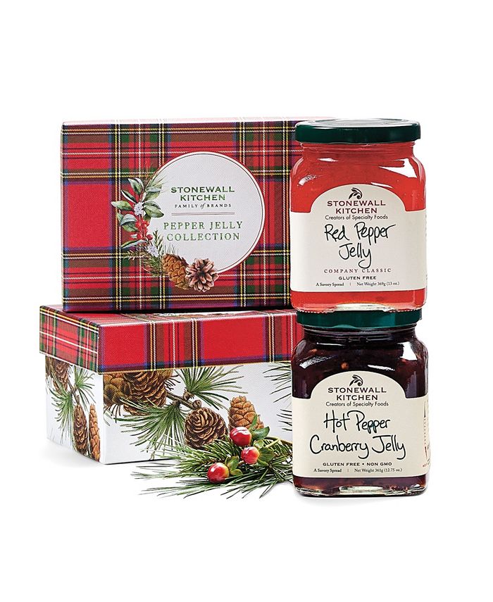 Stonewall Kitchen Holiday Pepper Jelly Collection Gift Box, 2 Piece Set ...