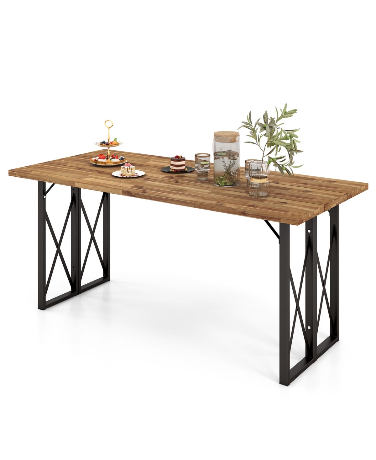 Click here for Costway 67 Patio Rectangle Table Heavy-Duty Acacia... prices