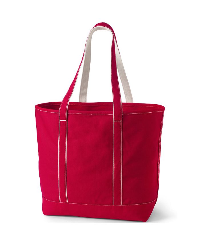 Lands' End Extra Large Solid Color 5 Pocket Open Top Long Handle Canvas ...