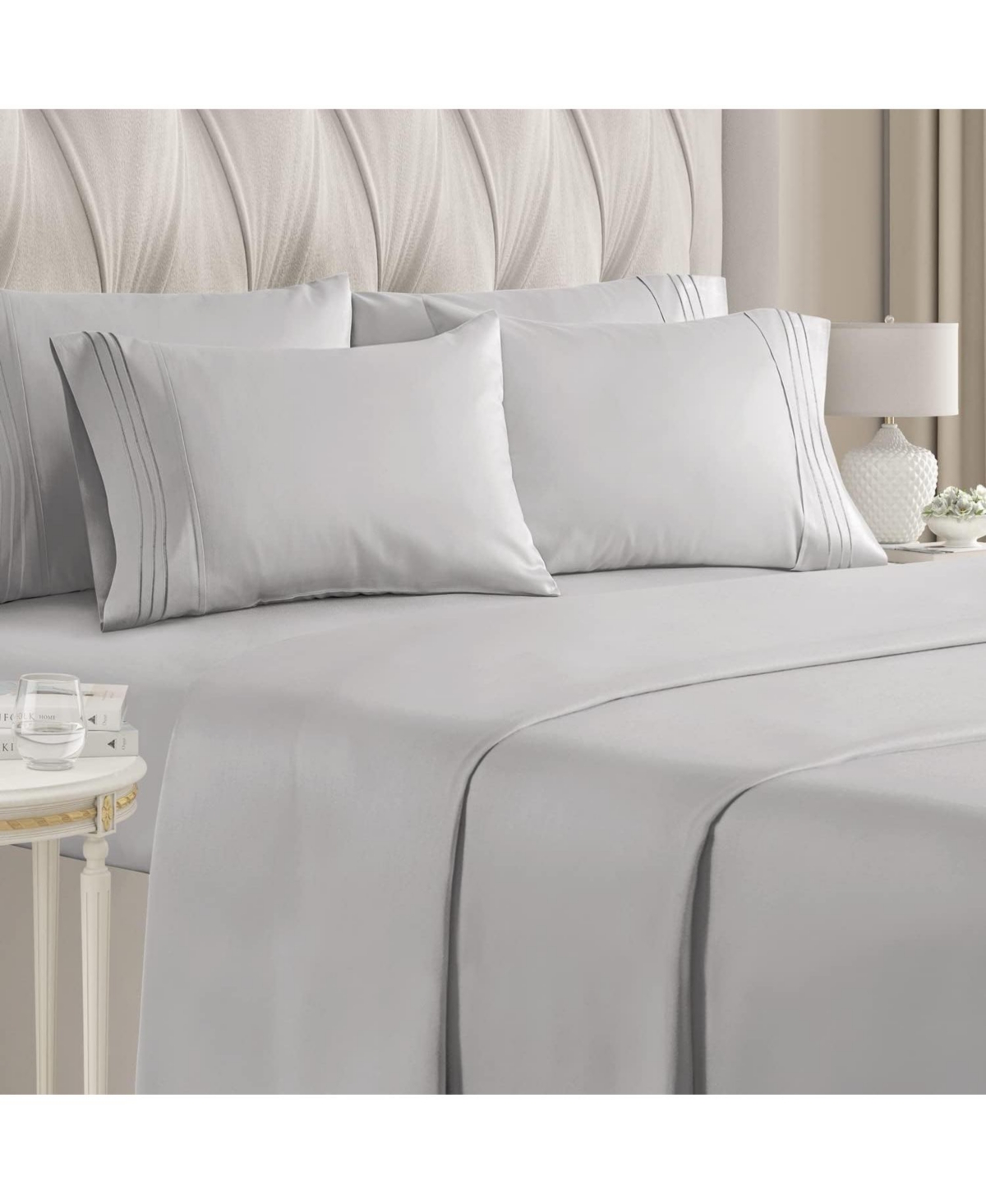 Click here for 6 Piece Microfiber Solid Sheet Set - Queen - Light... prices