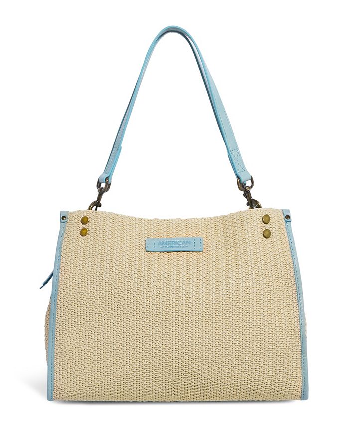 American Leather Co. Women's Lenox Raffia Triple Entry Satchel Handbag ...