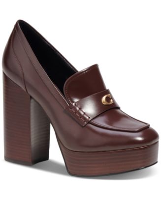 COACH Women's Ilyse Tailored Platform High Heel Loafer Pumps - Macy's