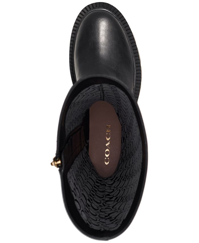 COACH Women's Julietta Sculpted C Lug Sole Tall Riding Boots - Macy's