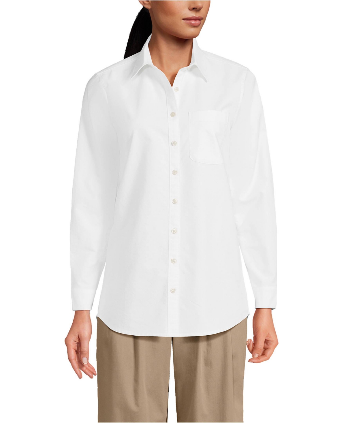 Click here for Lands End Womens Oxford Shirt - White prices