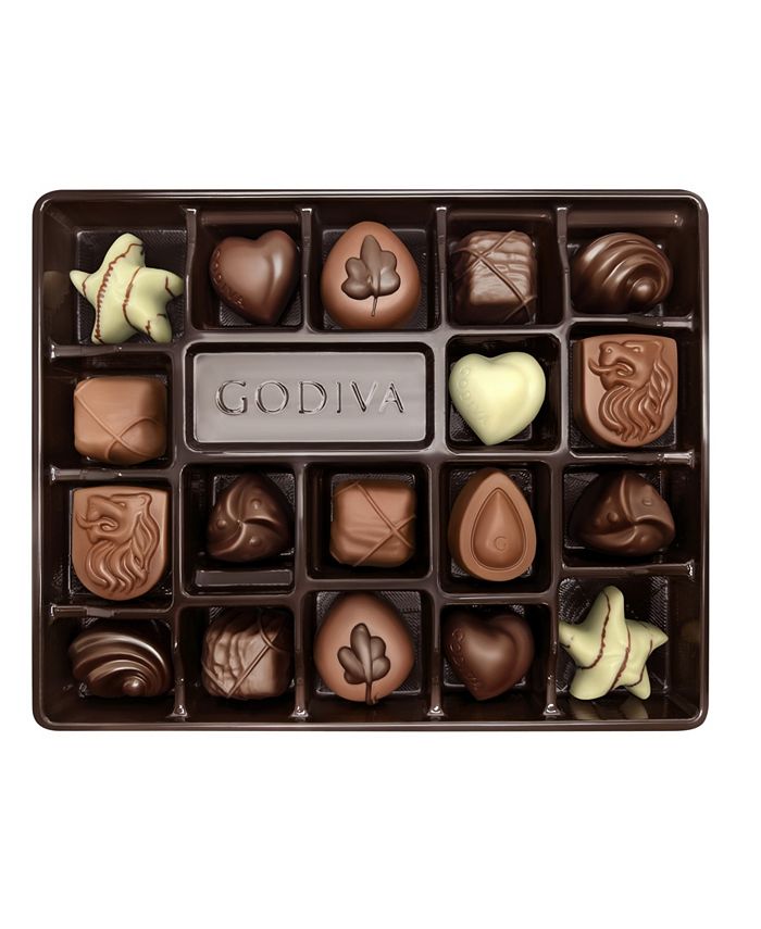 Godiva Assorted Chocolate Gold Gift Box, Red Ribbon, 18 Piece - Macy's