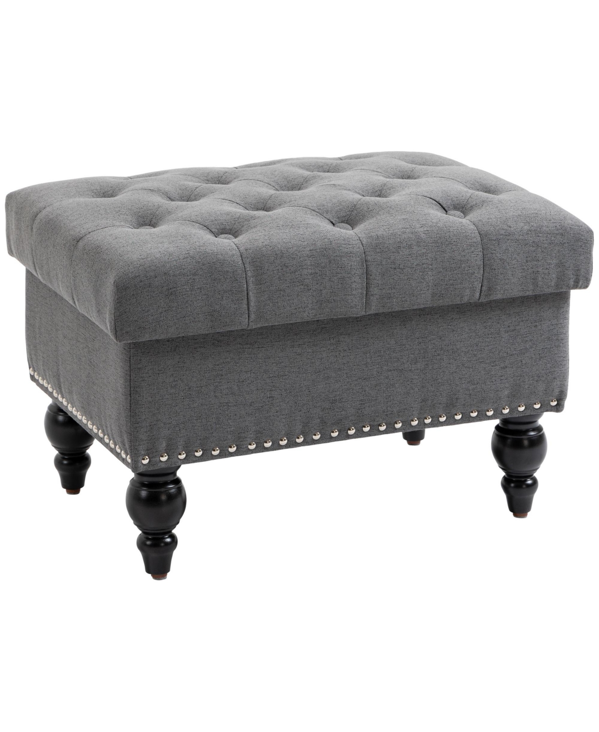 Click here for Homcom 25 Button-Tufted Storage Ottoman with Remov... prices