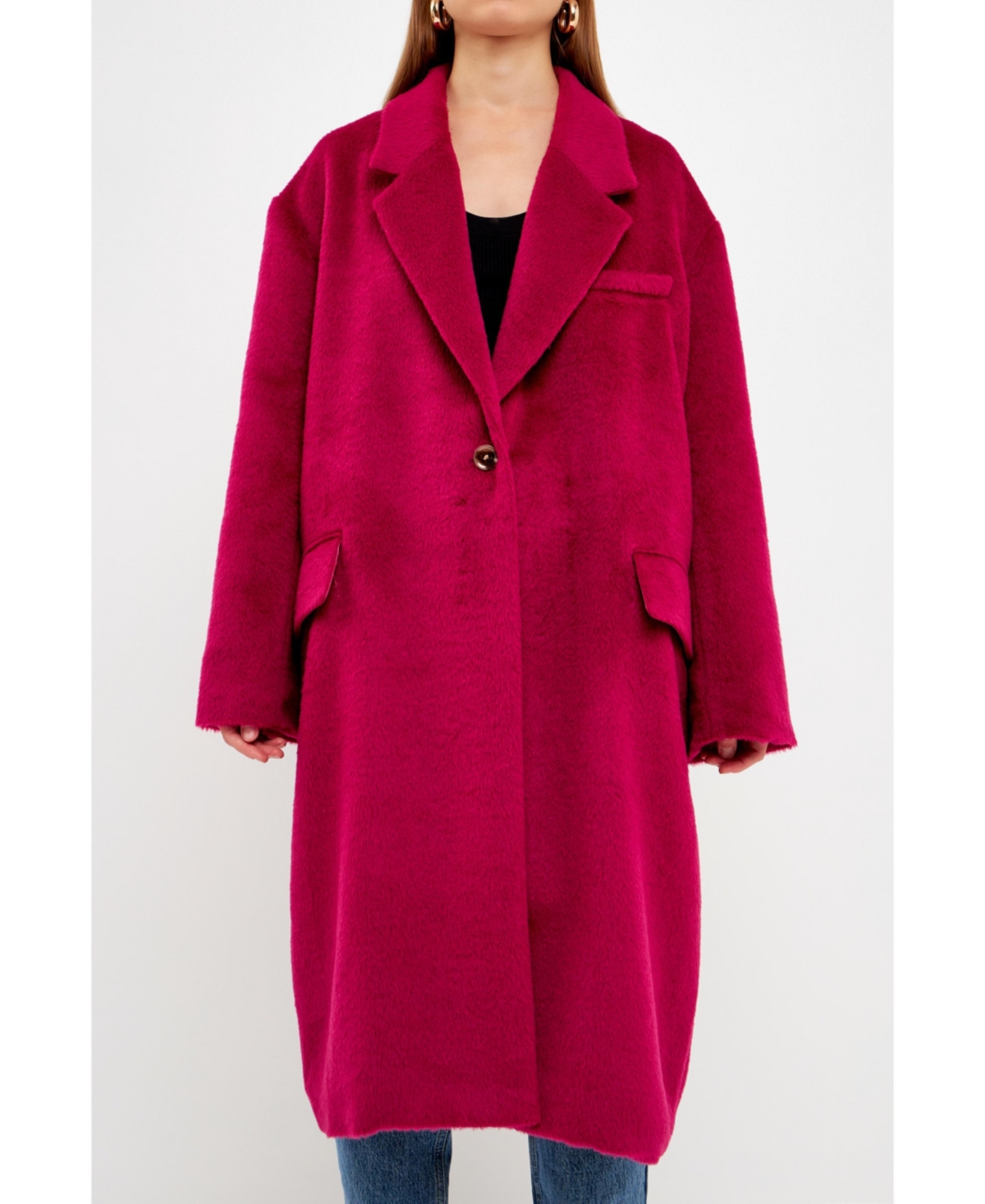 Click here for endless rose Womens Single Button Over Coat - Cher... prices