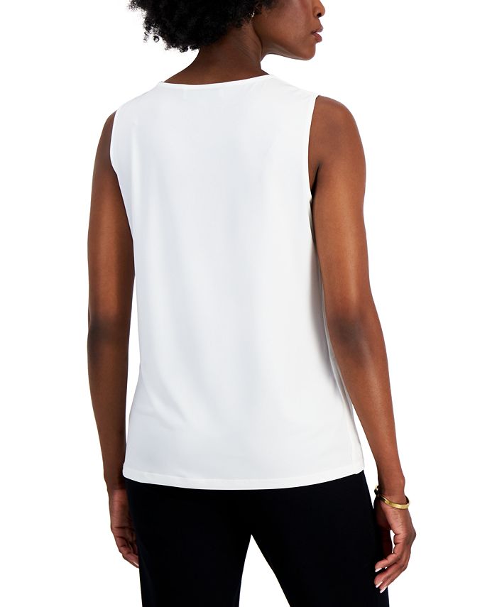 Kasper Petite Pleated-Neck Sleeveless Top - Macy's