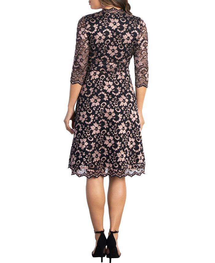 Kiyonna Womens Mon Cherie Floral Lace Cocktail Dress Macys