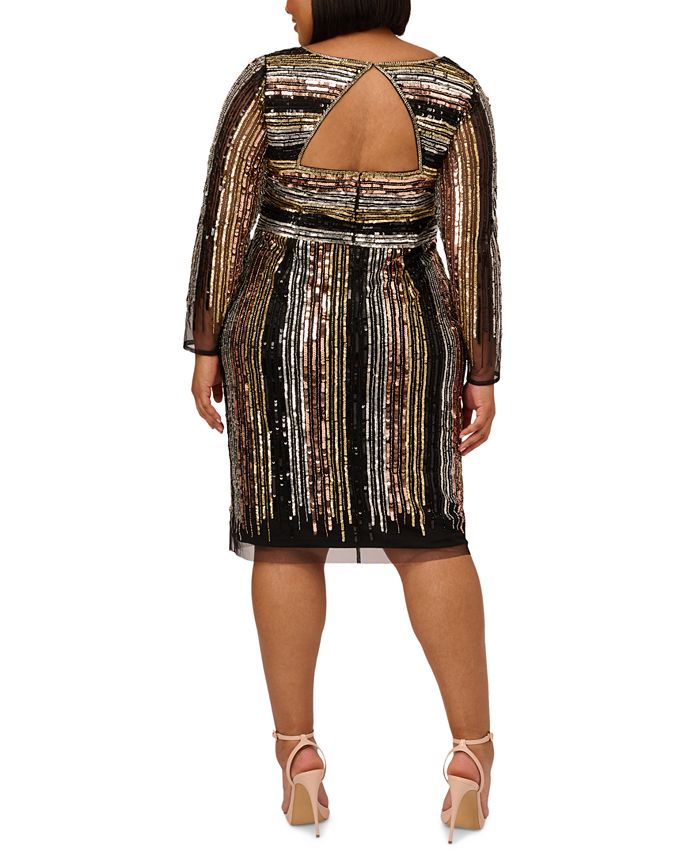 Adrianna Papell Plus Size Sequined Cutout Back Dress Macy S