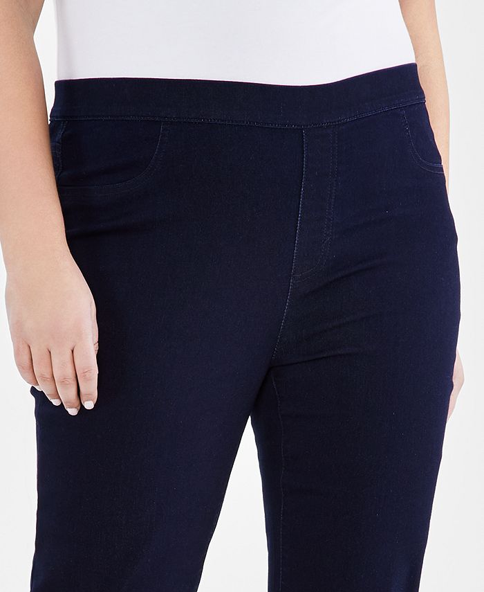 Style & Co Plus Size Mid Rise Straight-Leg Pull-On Jeans, Created for ...