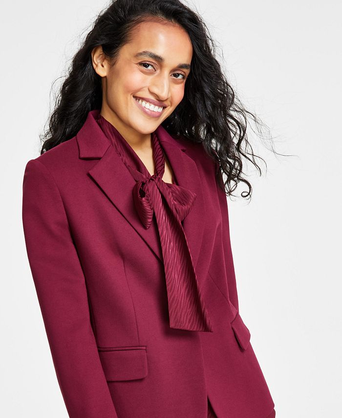 Anne Klein Women's Collection Compression One-Button Jacket - Macy's