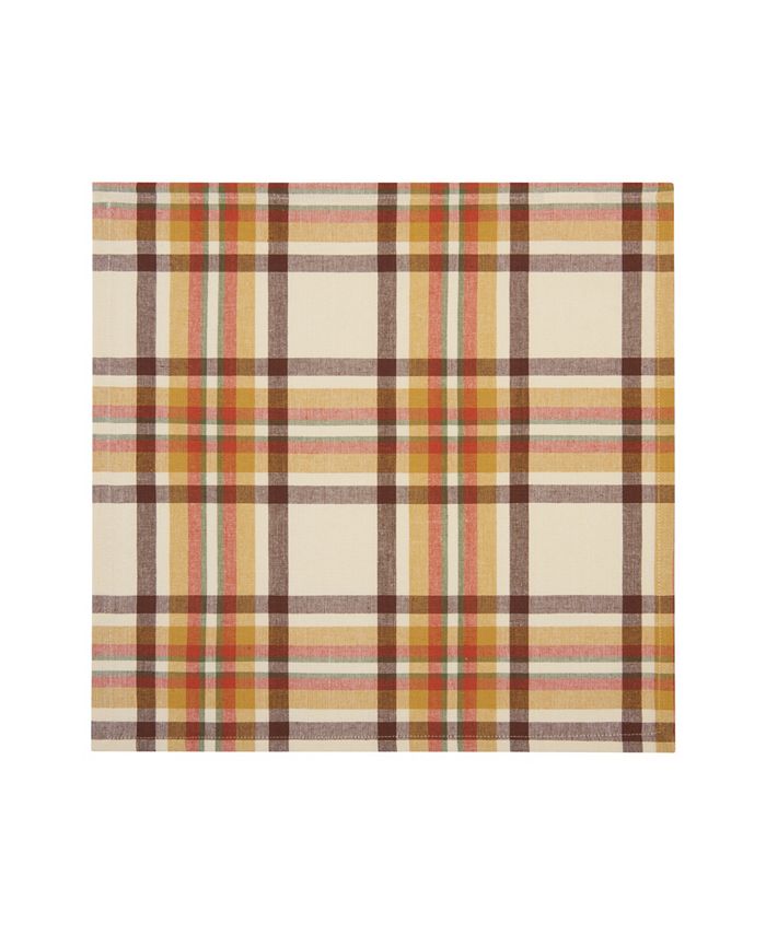 Elrene Russet Harvest Plaid Table Linens Collection - Macy's