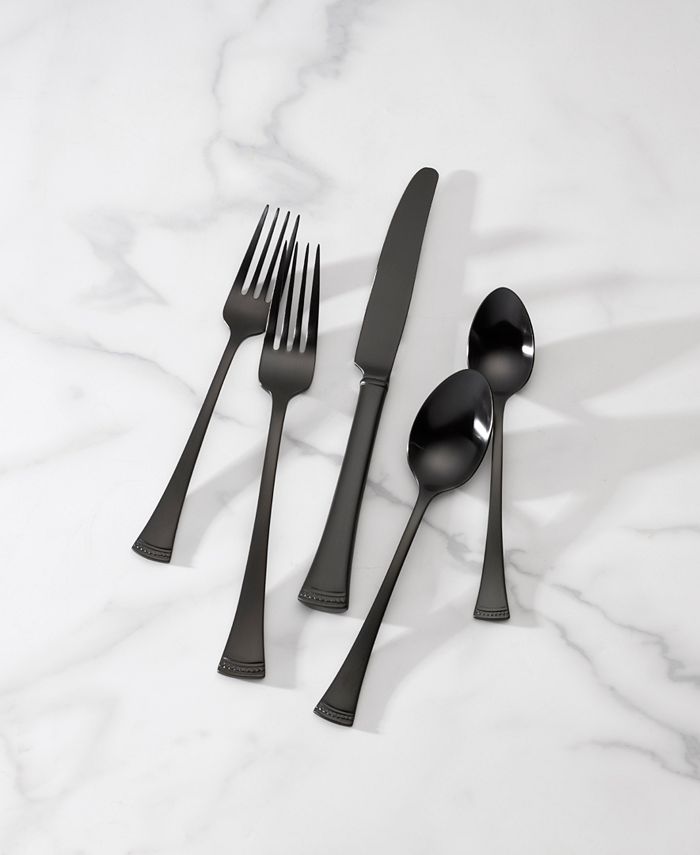 Lenox Portola Satin Black 20 Piece Flatware Set - Macy's