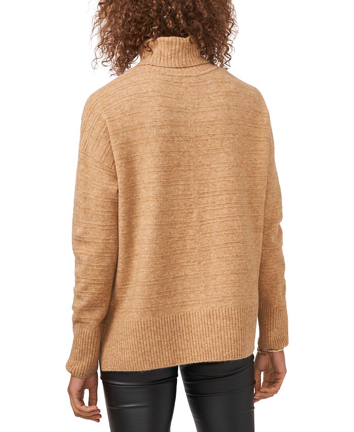 Vince Camuto Women's Textured Turtleneck Drop-Shoulder Sweater - Macy's