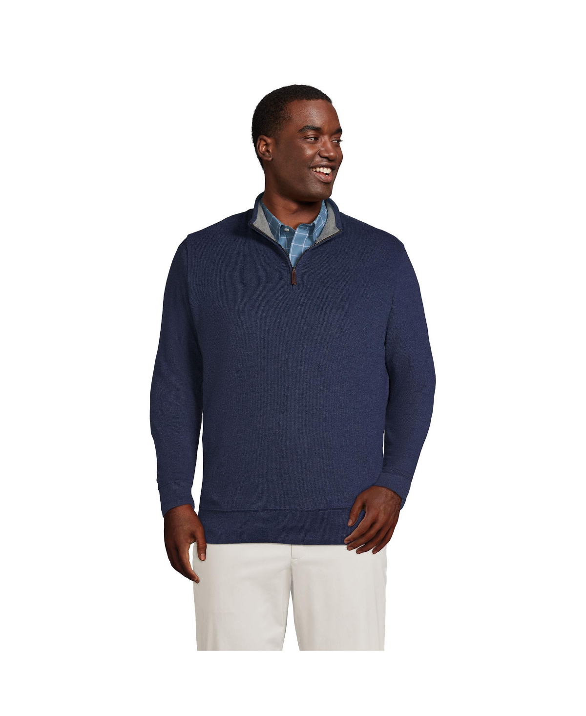 Click here for Lands End Big & Tall Bedford Rib Quarter Zip Sweat... prices