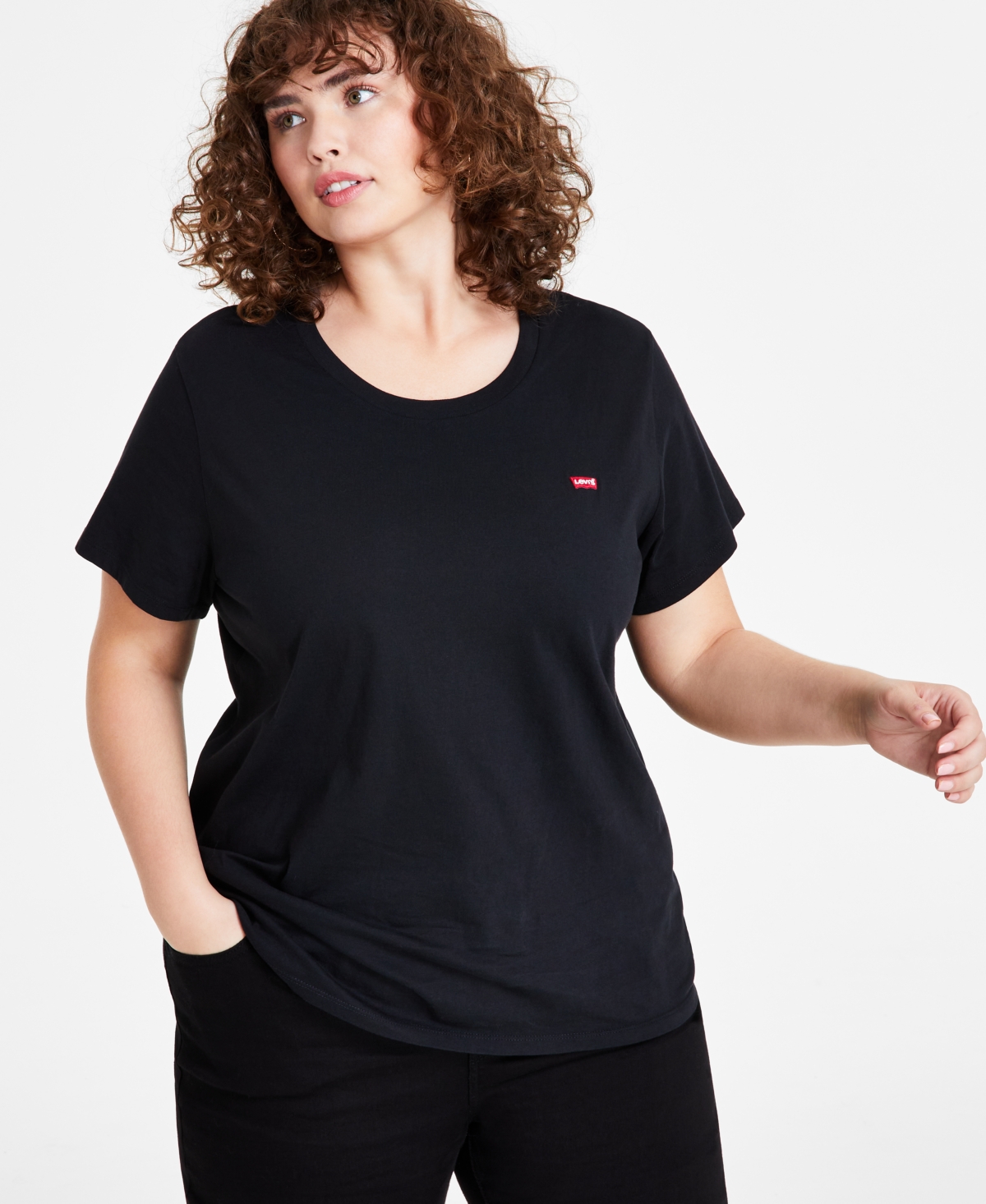 Levis Trendy Plus Size Perfect Crewneck T-Shirt - Mineral Black