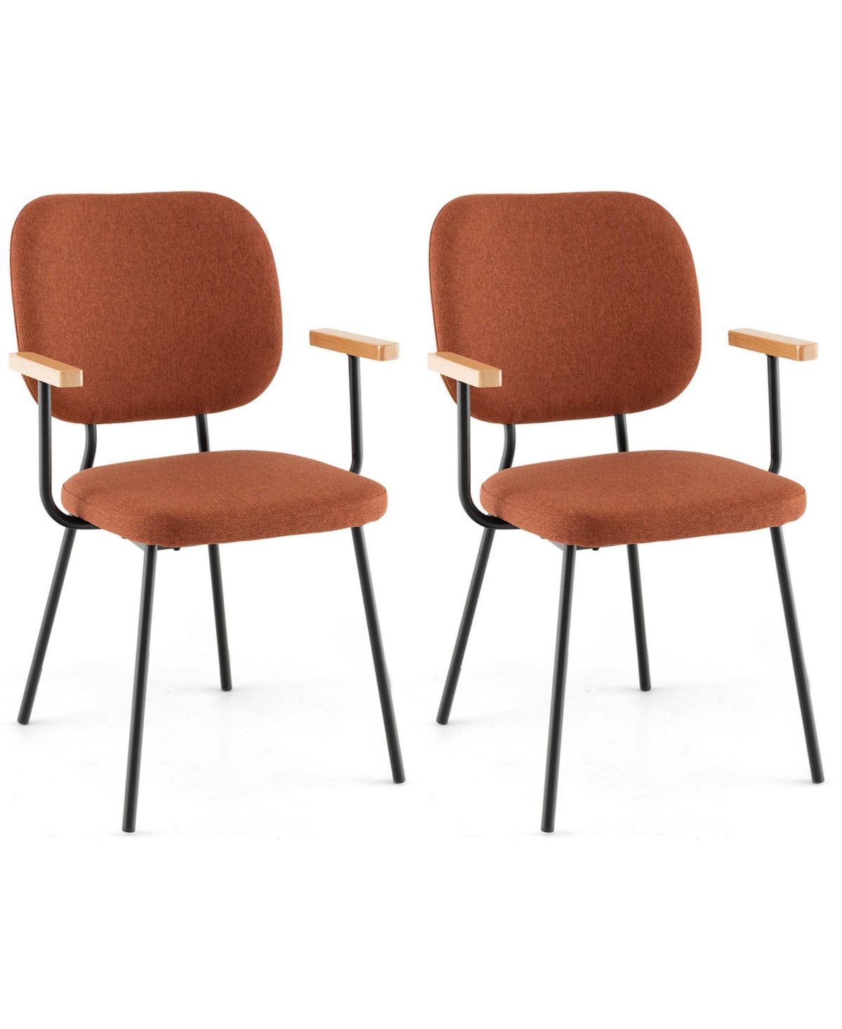 Click here for Set of 2 Modern Linen Fabric Dining Chairs Padded... prices