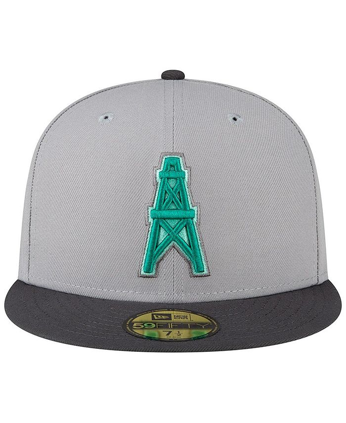 New Era Men's Gray, Graphite Houston Oilers Aqua Pop 59FIFTY Fitted Hat ...