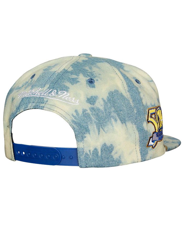 Mitchell & Ness Men's Denim Golden State Warriors Acid Wash Snapback ...