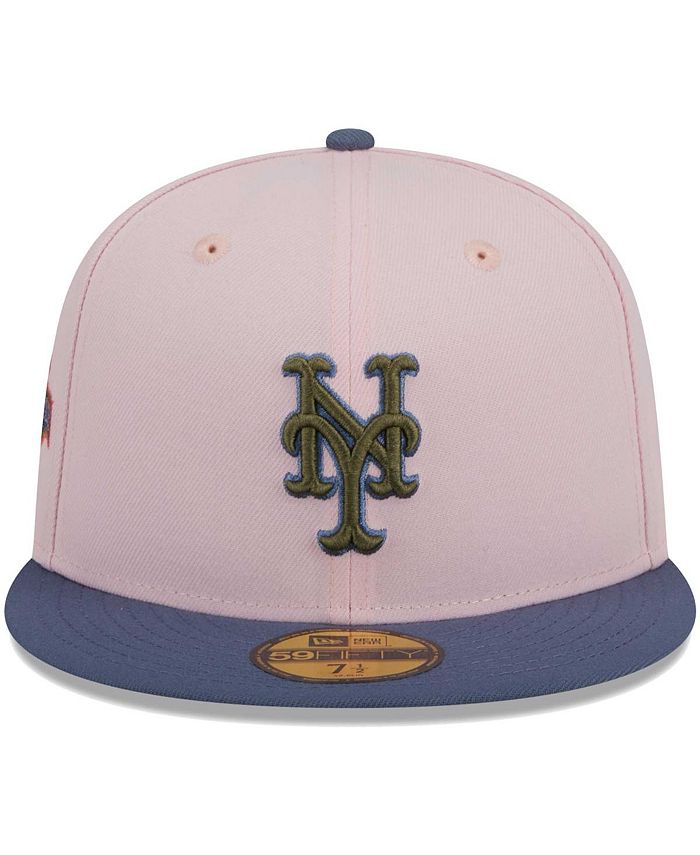 New Era Men's Pink, Blue New York Mets Olive Undervisor 59FIFTY Fitted ...