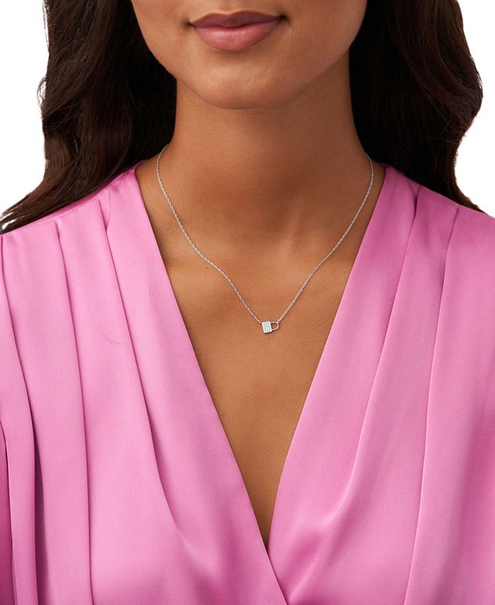 Fossil Sterling Silver Lock Chain Necklace - Macy's