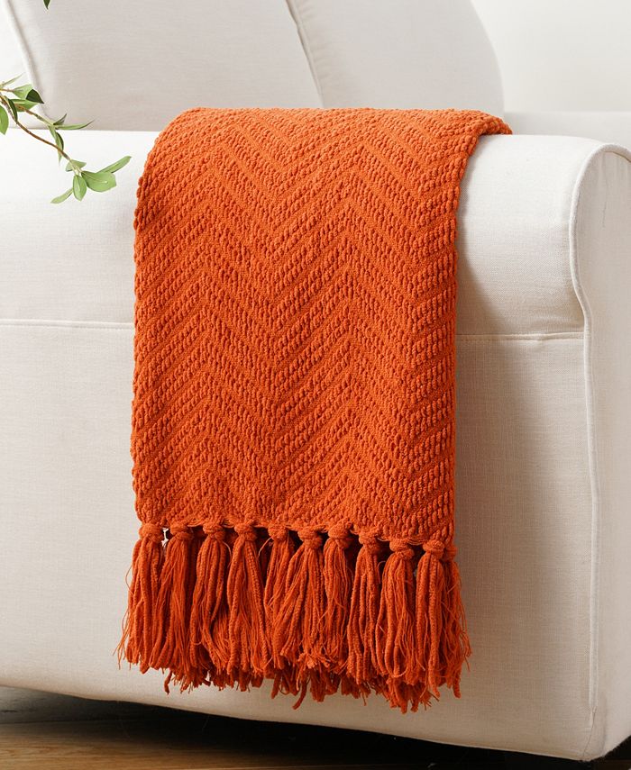 Battilo Classic Textured Woven Micro Chenille Throw, 50" x 60" - Macy's
