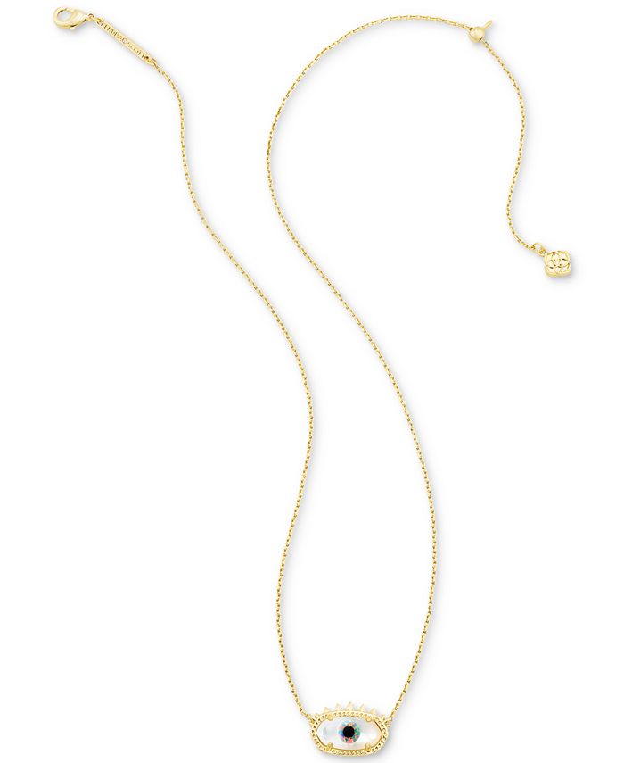 Kendra Scott 14k Gold-Plated Mother-of-Pearl Evil Eye 19" Adjustable ...