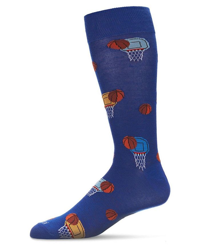 MeMoi Men's Basketball Game Rayon from Bamboo Blend Novelty Crew Socks ...