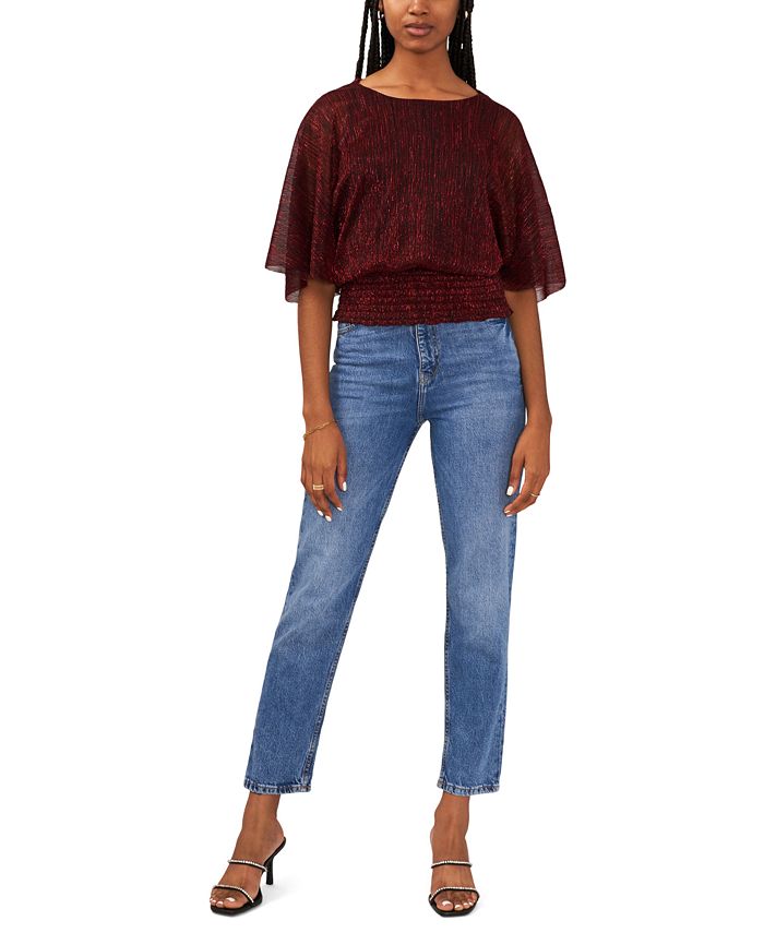 Sam & Jess Women's Smocked-Waist Top - Macy's