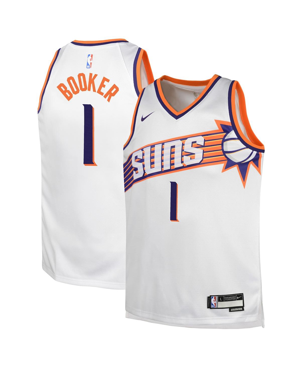 Click here for Big Boys Nike Devin Booker White Phoenix Suns Swin... prices