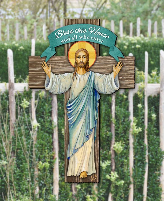 Designocracy Holiday Wooden Door Decor Wall Decor Jesus Cross Door ...