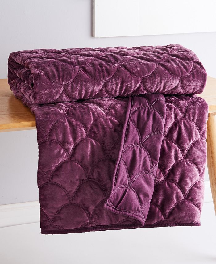 Levtex Ellora Velvet Reversible Quilted Throw, 50" x 60" - Macy's