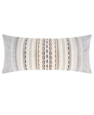 Levtex Etrada Striped Embroidered Decorative Pillow, 14" x 32" - Macy's