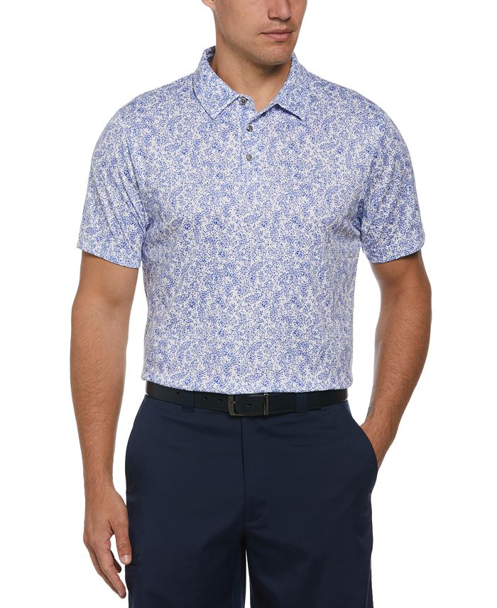 PGA TOUR Men's Abstract Floral-Print Performance Golf Polo Shirt - Macy's