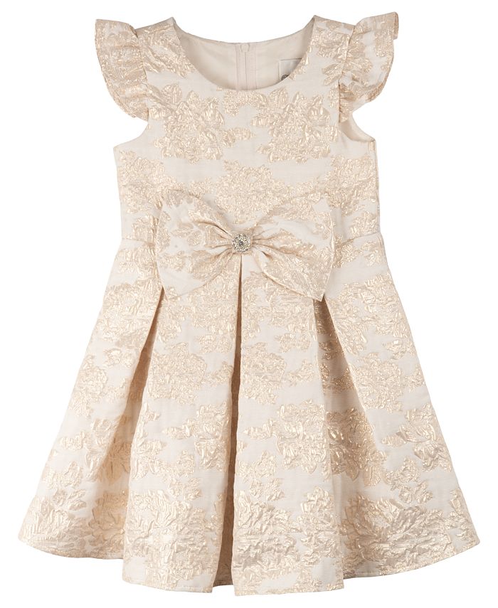 Rare Editions Little Girls Flutter Sleeve All-Over Brocade Social Dress ...