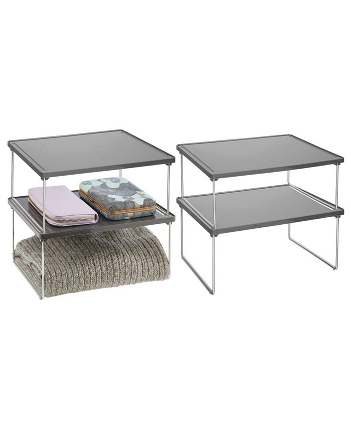 mDesign Metal Stacking Storage Organization for Closet Shelf, 4 Pack ...