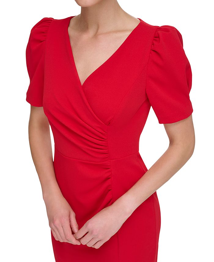 DKNY Women's Surplice V-Neck Side-Ruched Sheath Dress - Macy's