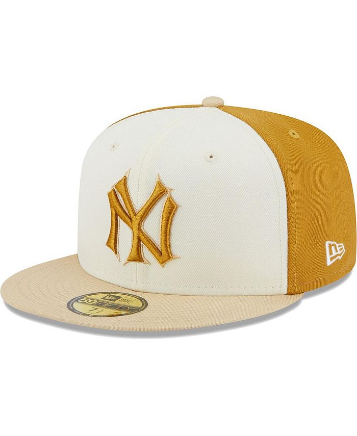New Era Men's Cream, Gold New York Yankees Chrome Anniversary 59FIFTY ...