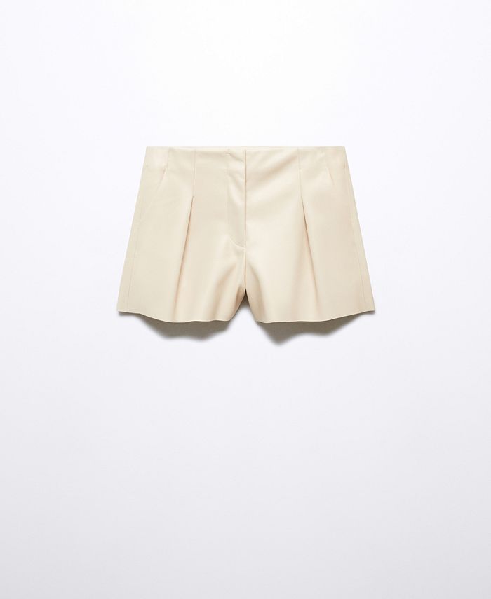 MANGO Women's Pleated Mid Rise Shorts - Macy's