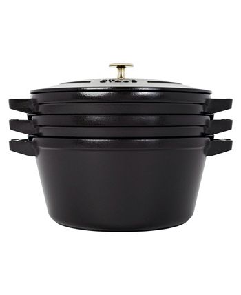 Staub Cast Iron 4 Piece Stackable Set - Macy's