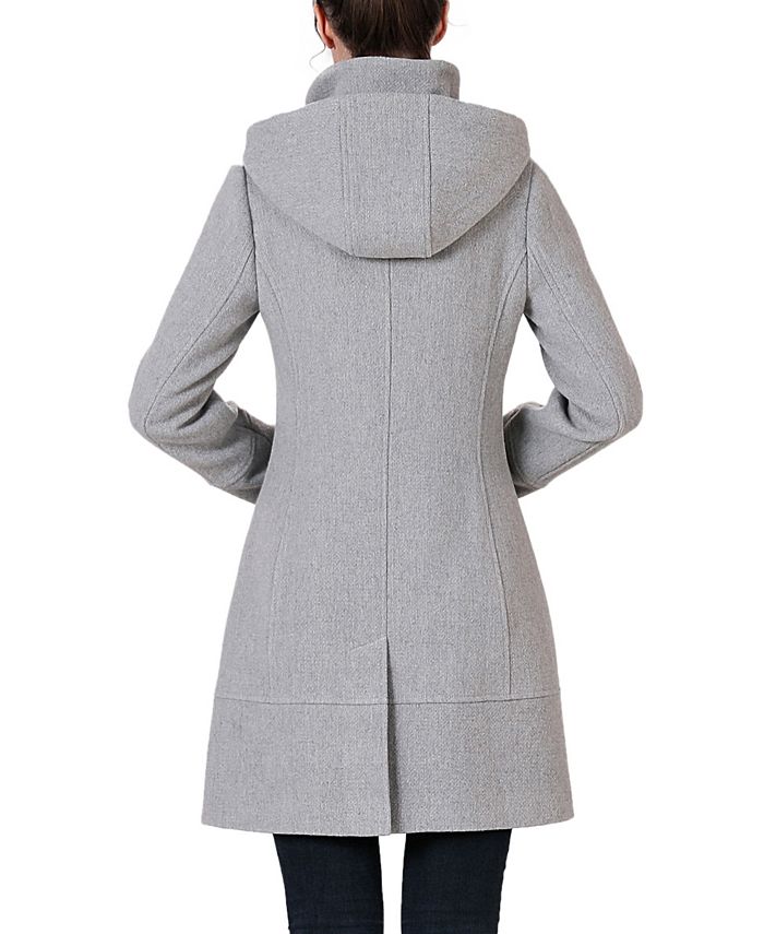 kimi + kai Women's Leah Asymmetrical Hooded Zipper Boucle Wool Coat ...