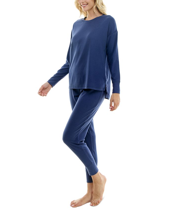 Roudelain Women's 2-Pc. Waffle-Knit Jogger Pajamas Set - Macy's